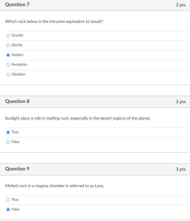 Solved Question 5 3 pts Without water, magma would not be | Chegg.com