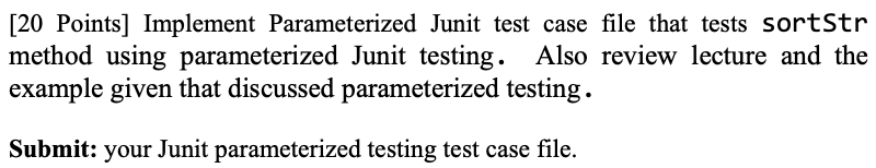 public static String sortStr(String str) { char | Chegg.com