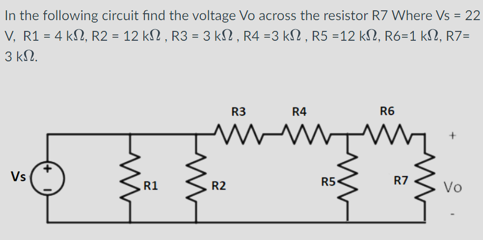 Solved In the following circuit find the voltage Vo across | Chegg.com
