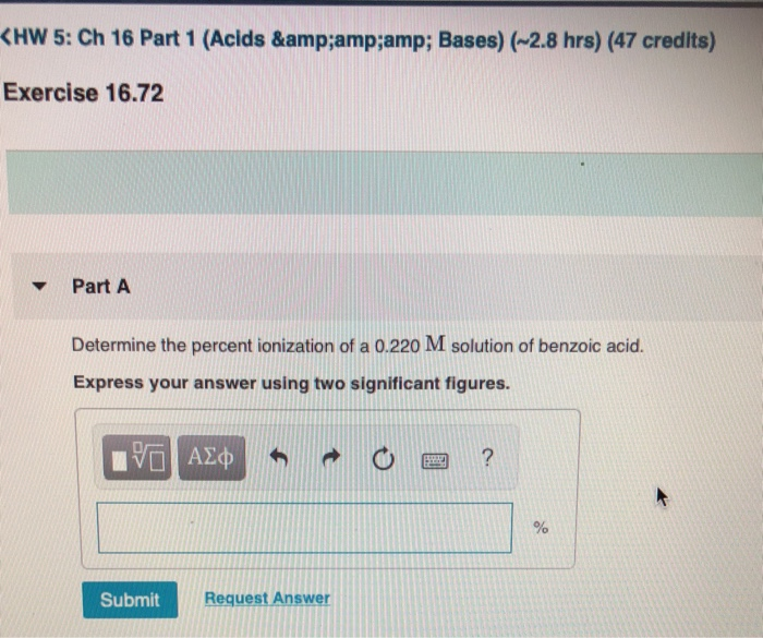 Solved HW 5: Ch 16 Part 1 (Acids &amp; Bases) (2.8 | Chegg.com