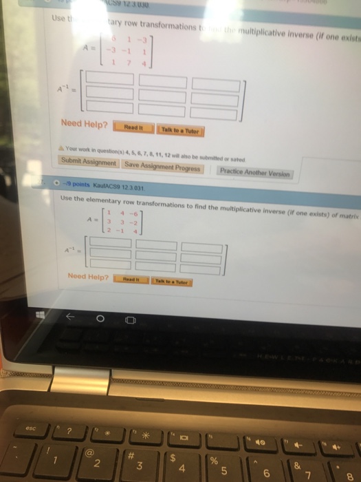 Solved Use row transformations multiplicative inverse (if | Chegg.com