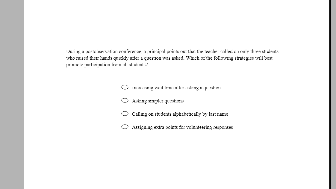 Solved During a postobservation conference, a principal | Chegg.com