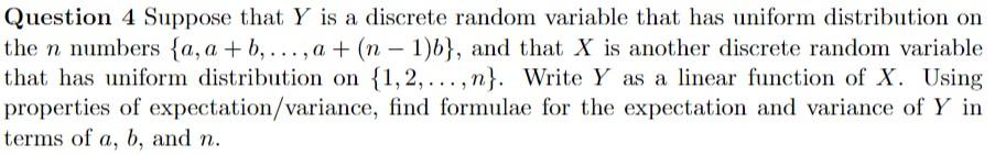 Solved - Question 4 Suppose that Y is a discrete random | Chegg.com