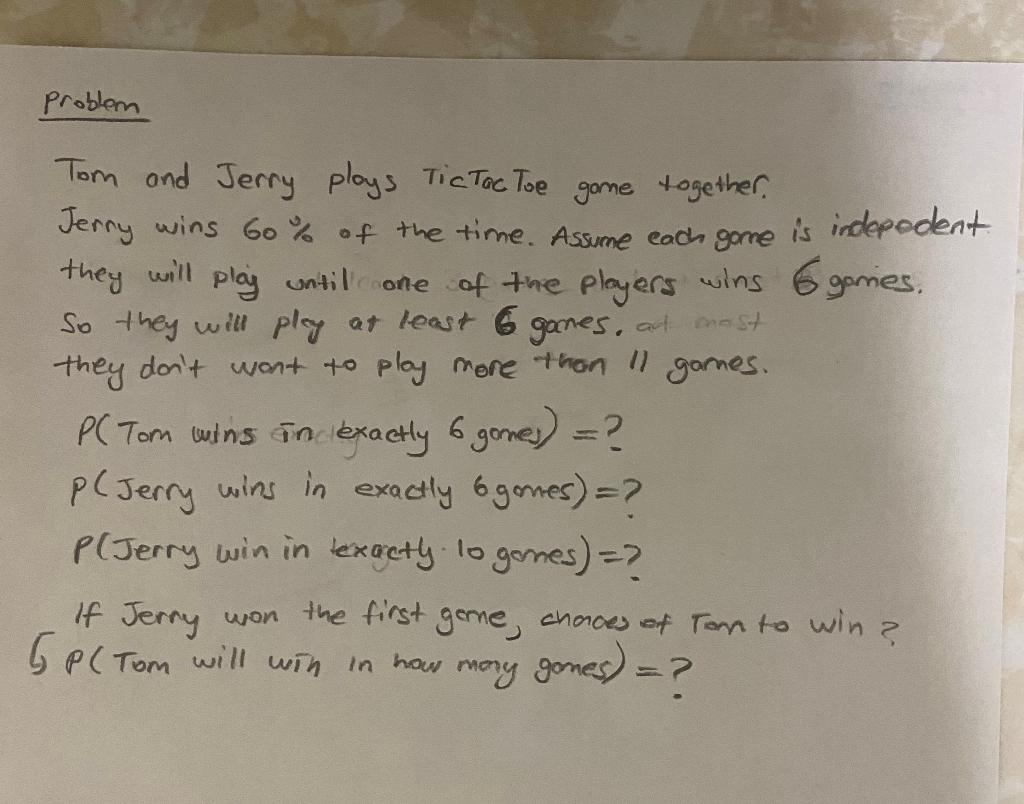 Solved problem ad most Tom and Jerry plays Tic Tac Toe gome | Chegg.com