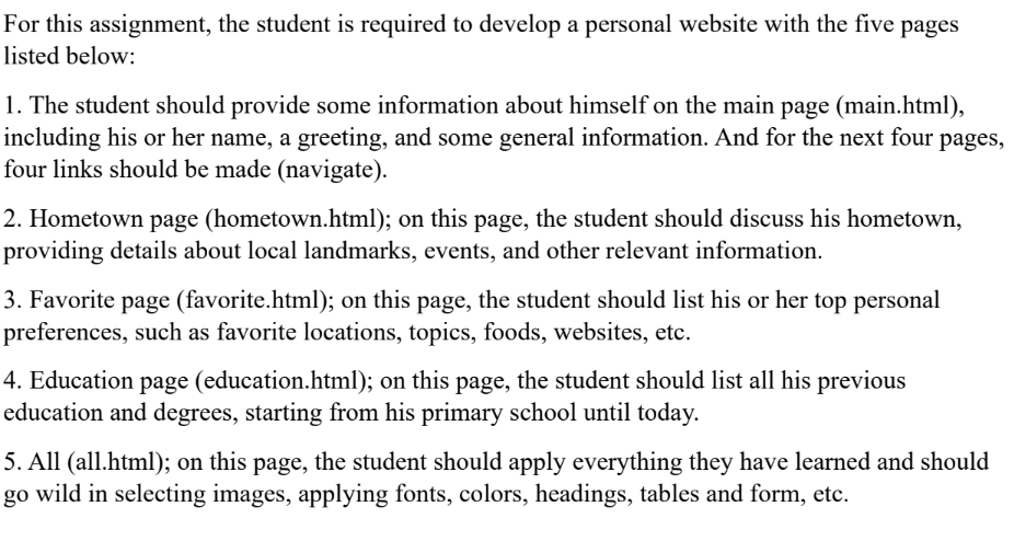 Solved For this assignment, the student is required to | Chegg.com