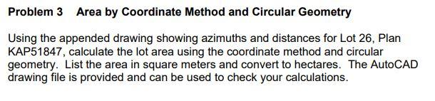 Problem 3 Area by Coordinate Method and Circular | Chegg.com