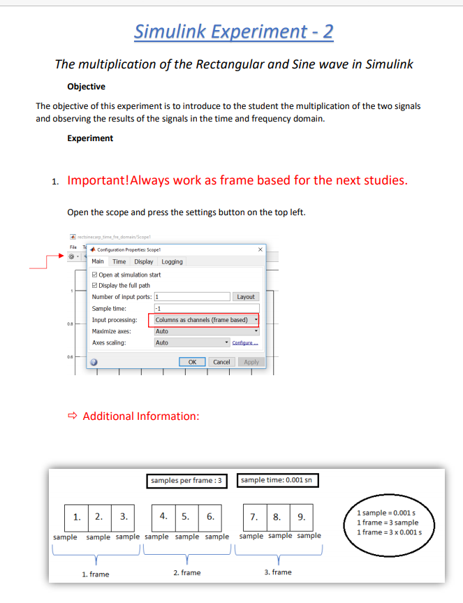 Solved Simulink Experiment - 2 The multiplication of the | Chegg.com