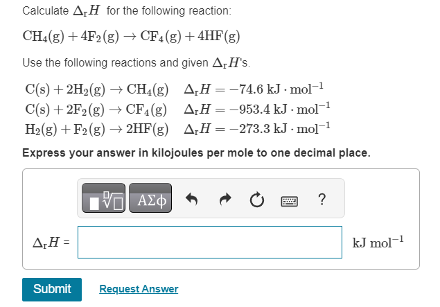 Solved Calculate \Delta rH ﻿ for the following | Chegg.com
