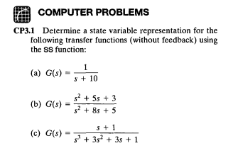 Solved COMPUTER PROBLEMS CP3.1 Determine a state variable | Chegg.com