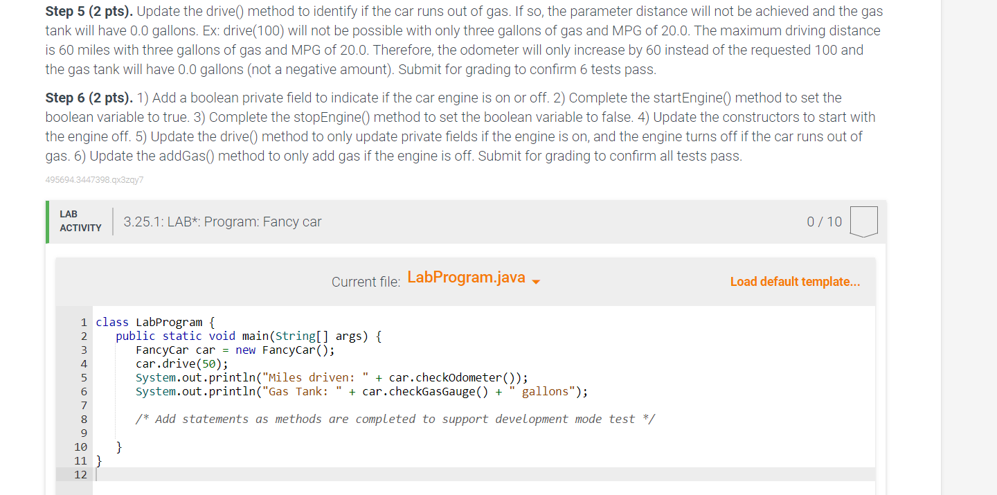 Solved Program Specifications Write a FancyCar class to | Chegg.com