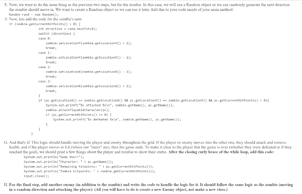 Solved Exercise 1: Creating the PlayableCharacter class We | Chegg.com