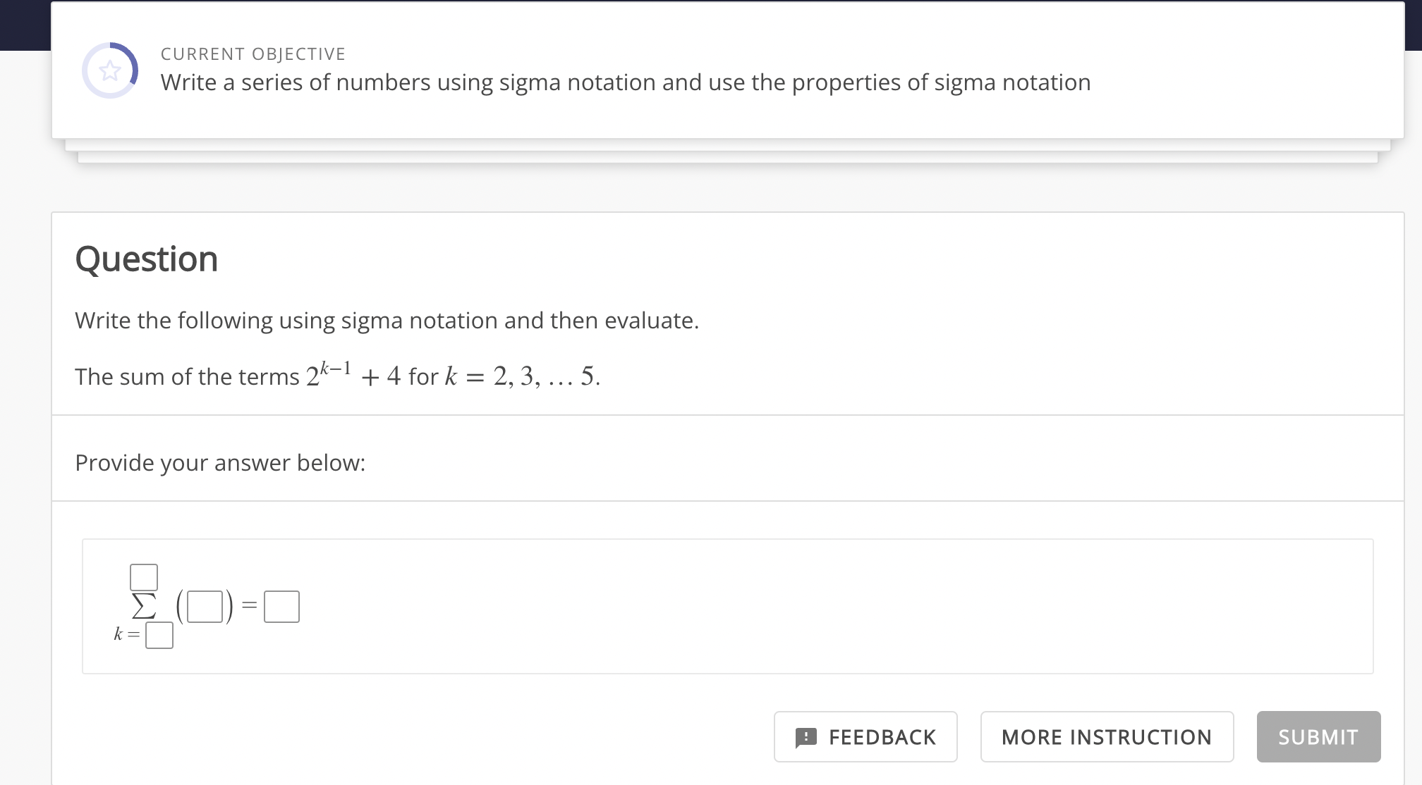 Solved CURRENT OBJECTIVE Write a series of numbers using | Chegg.com