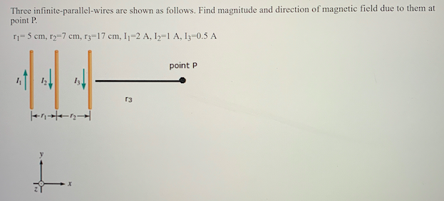 Solved Three infinite-parallel-wires are shown as follows. | Chegg.com