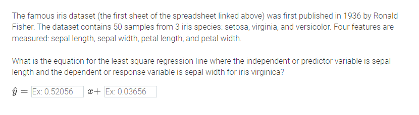 The famous iris dataset (the first sheet of the | Chegg.com