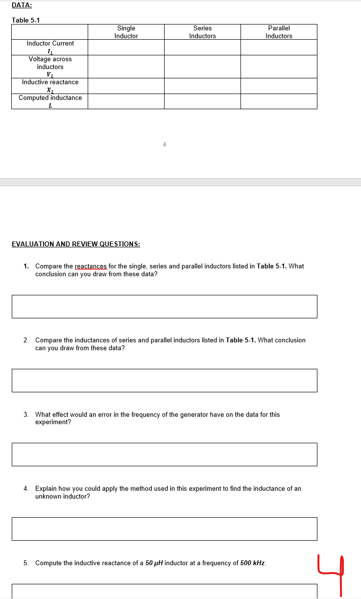 TECH-156 AC CIRCUITS LAB ASSIGNMENT #5 Inductive | Chegg.com