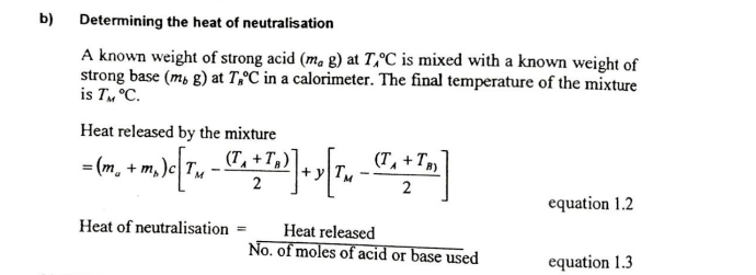 Solved Calculate heat neutralization using the formula and | Chegg.com