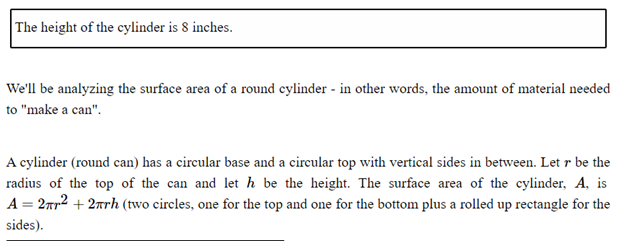 Solved We'll be analyzing the surface area of a round | Chegg.com