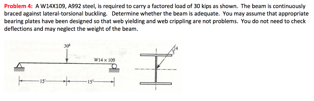 Solved: Problem 4: A W14X109, A992 steel, is required to