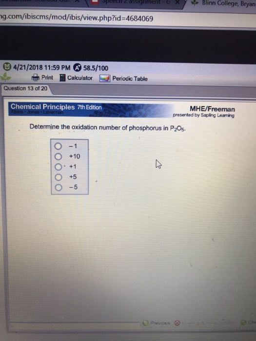 Solved Determine the oxidation number of phosphorus in P2O5. | Chegg.com