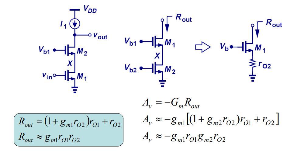 Solved Rout =(1+gm1rO2)rO1+rO2 Rout ≈gm1rO1rO2 Av=−GmRout | Chegg.com