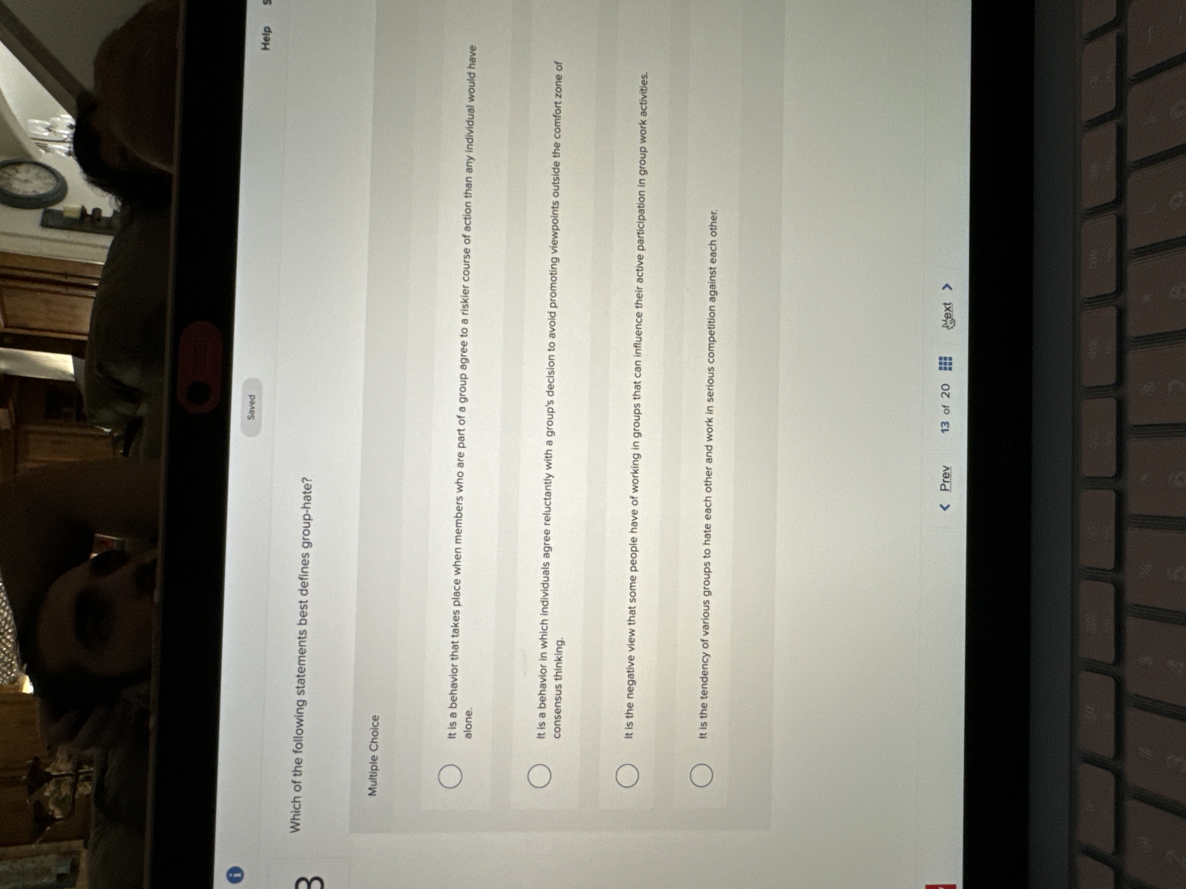 Solved Which of the following statements best defines | Chegg.com