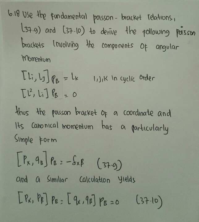 Solved 6.18 use the fundamental poisson - bracket relations, | Chegg.com