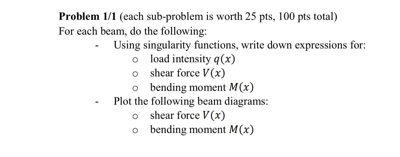 Solved (d)Problem 1/1 (each sub-problem is worth | Chegg.com
