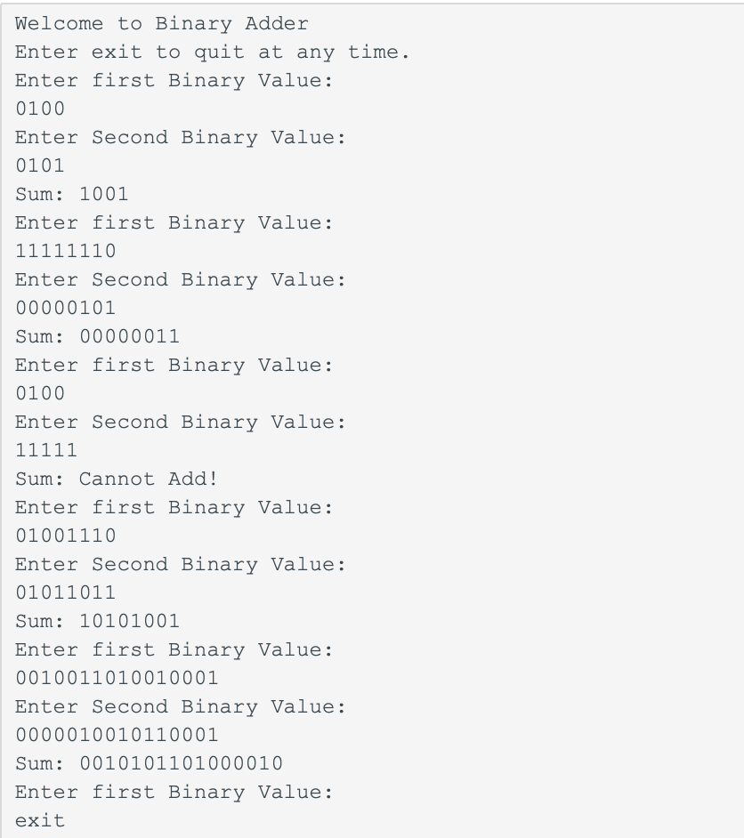 Solved 13.3 HW6 Part C: Binary Addition In this exercise, we | Chegg.com