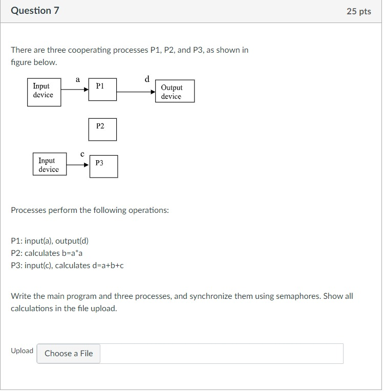 Solved Question 7 25 pts There are three cooperating | Chegg.com