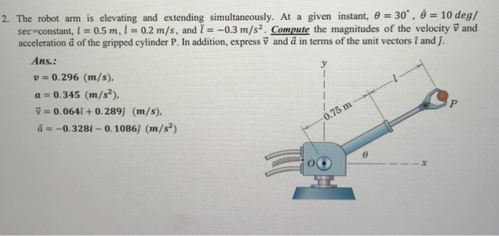 Solved 2. The robot arm is elevating and extending | Chegg.com