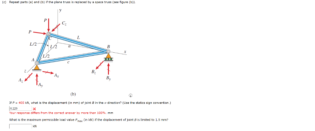 [Solved]: The three-bar truss ABC shown in figure (a) has