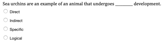Solved development. Sea urchins are an example of an animal | Chegg.com