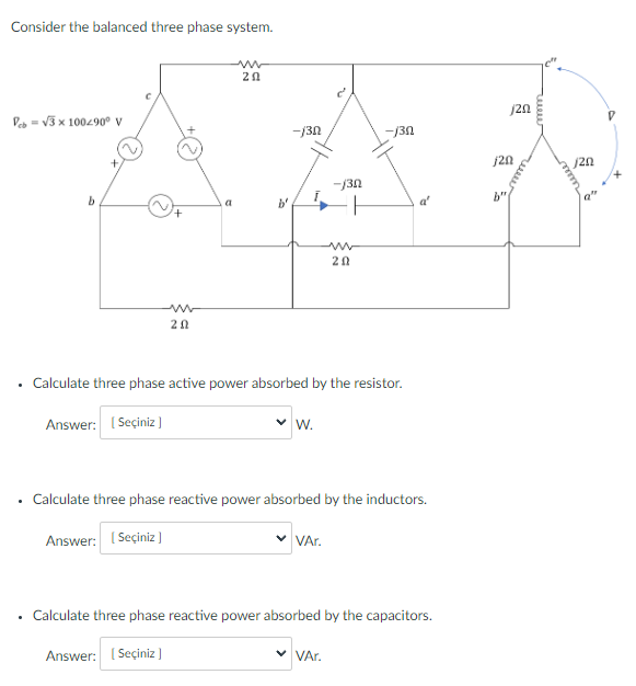 Solved Consider the balanced three phase system. Dc - | Chegg.com
