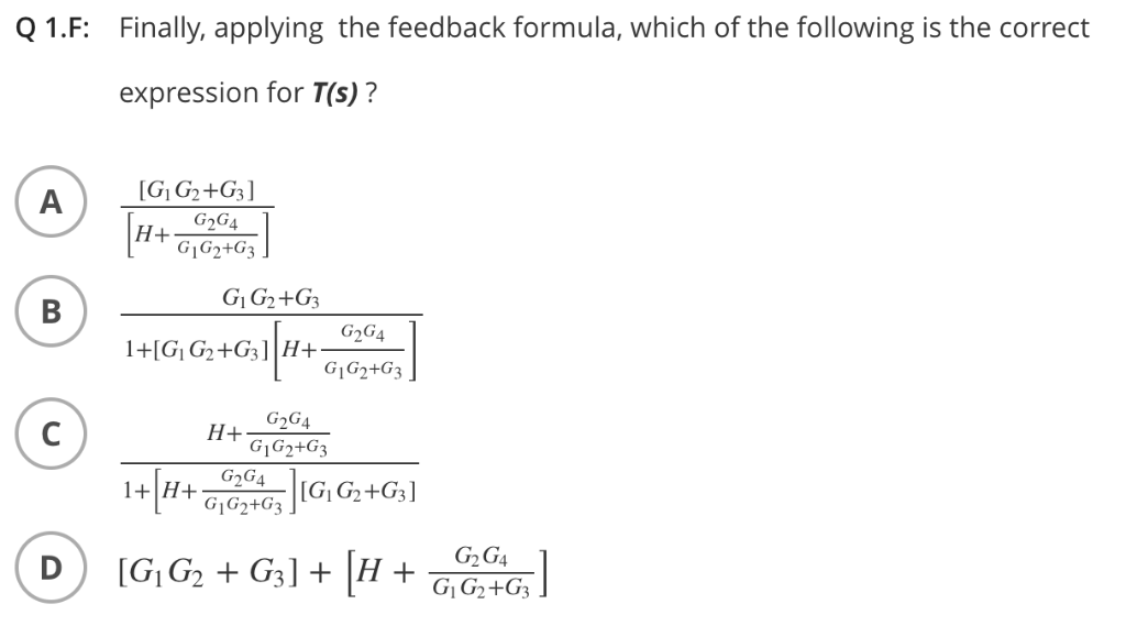 Solved Q1 Reduce the system shown below to a single transfer | Chegg.com