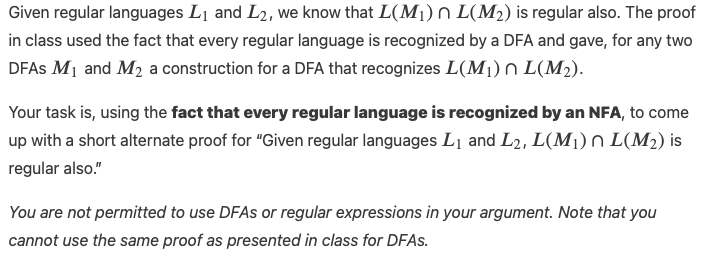 Solved Given regular languages L1 and L2, we know that L(MU) | Chegg.com