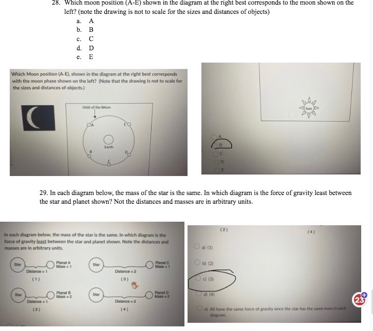 Solved 28. Which moon position (A-E) shown in the diagram at | Chegg.com