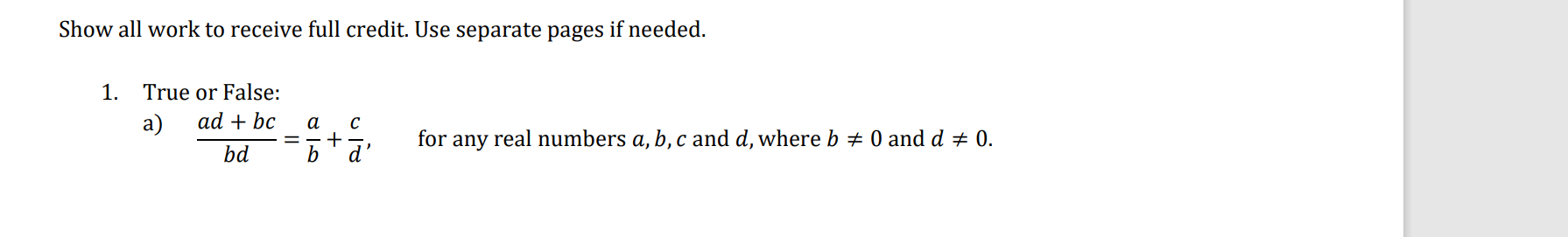Solved Show all work to receive full credit. Use separate | Chegg.com