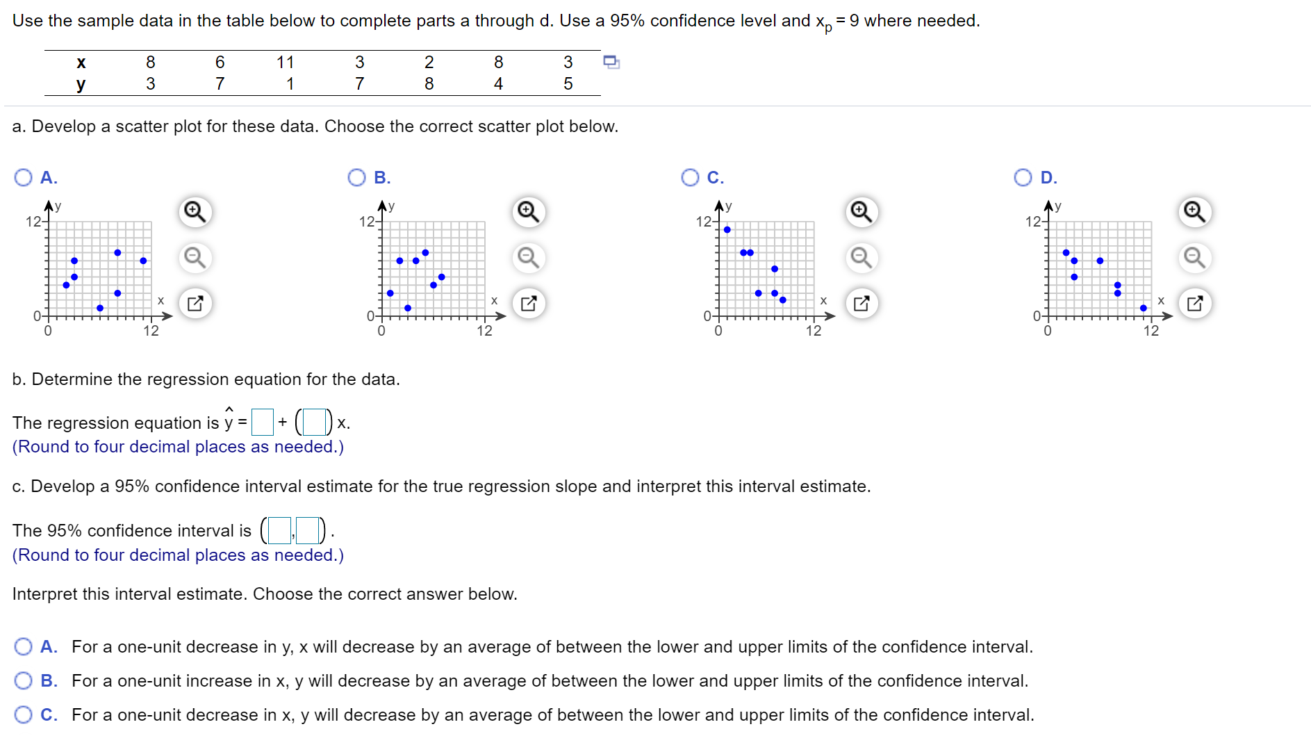Solved Use the sample data in the table below to complete | Chegg.com