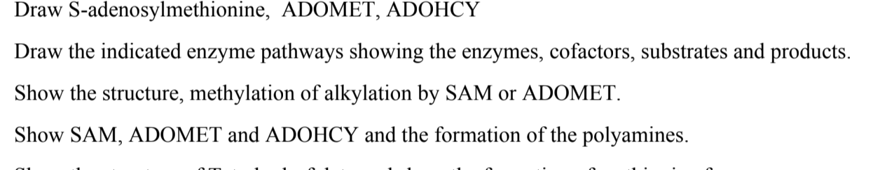 Solved Draw S-adenosylmethionine, ADOMET, ADOHCY Draw the | Chegg.com