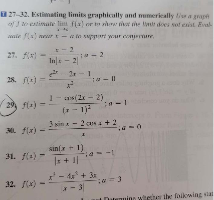 Solved T 27–32. Estimating limits graphically and | Chegg.com