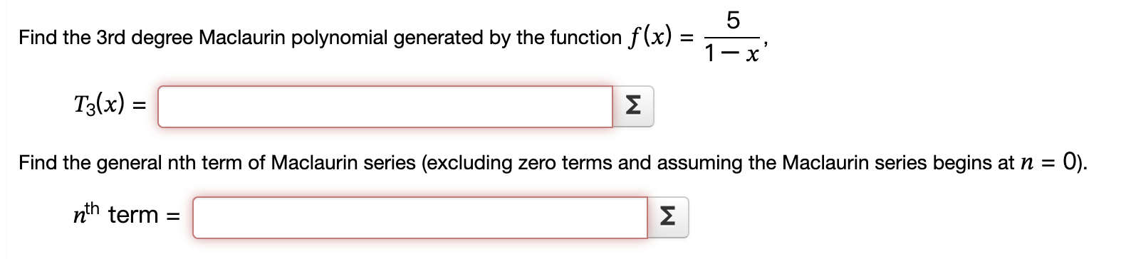 Solved Find the 3rd degree Maclaurin polynomial generated by | Chegg.com
