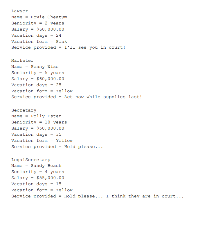 Solved 13 public final class EmployeeMain { /** A formatter | Chegg.com