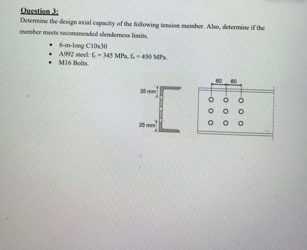 Solved Question 3: Determine the design axial capacity of | Chegg.com