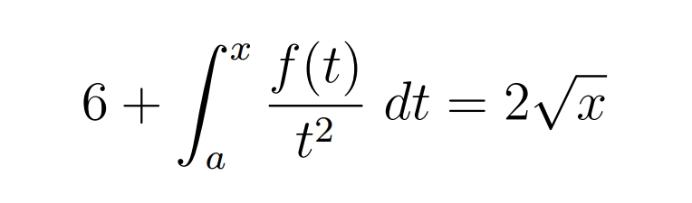 Solved 6+∫axf(t)t2dt=2x2 | Chegg.com