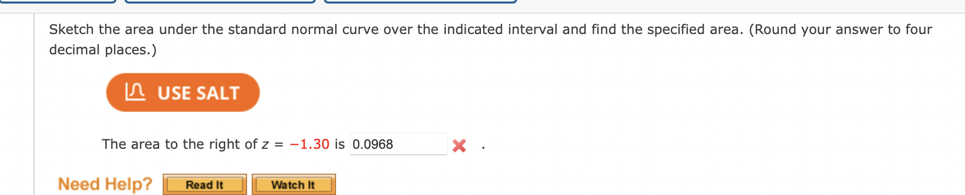 Solved Sketch the area under the standard normal curve over | Chegg.com