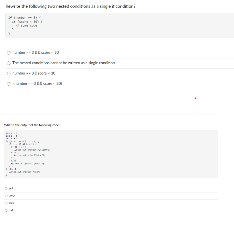 Solved Rewrite the following two nested conditions as a | Chegg.com