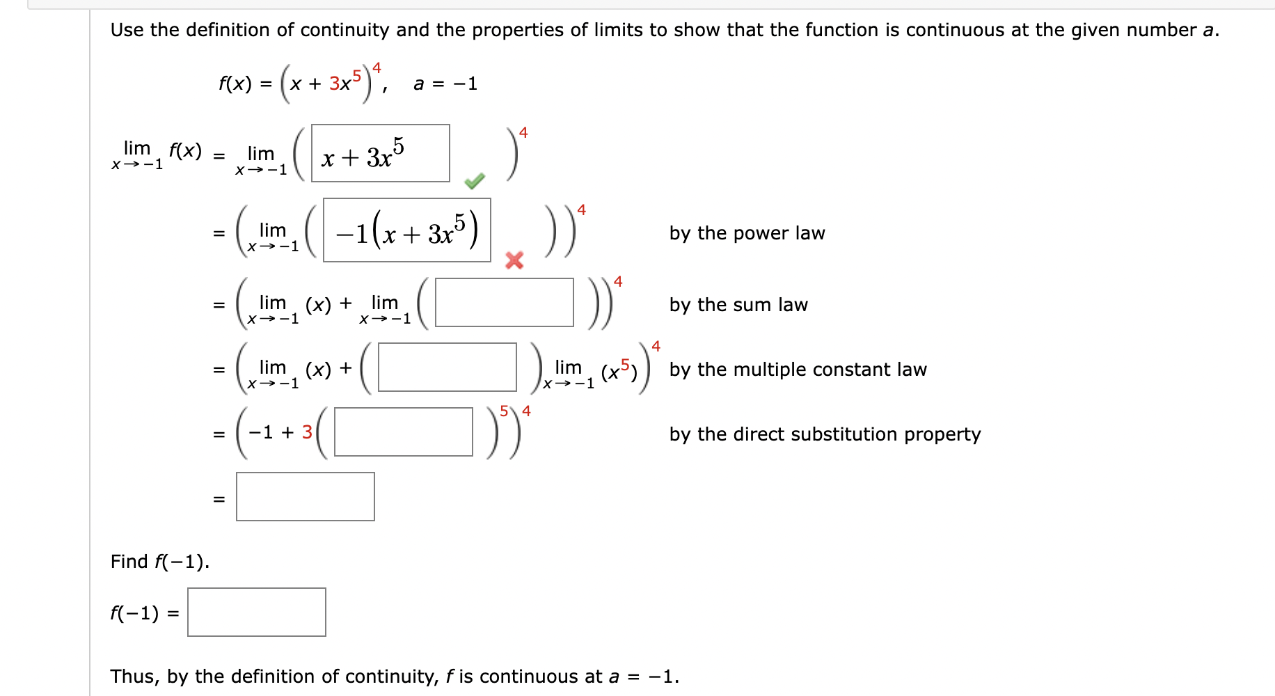 Solved Use the definition of continuity and the properties | Chegg.com
