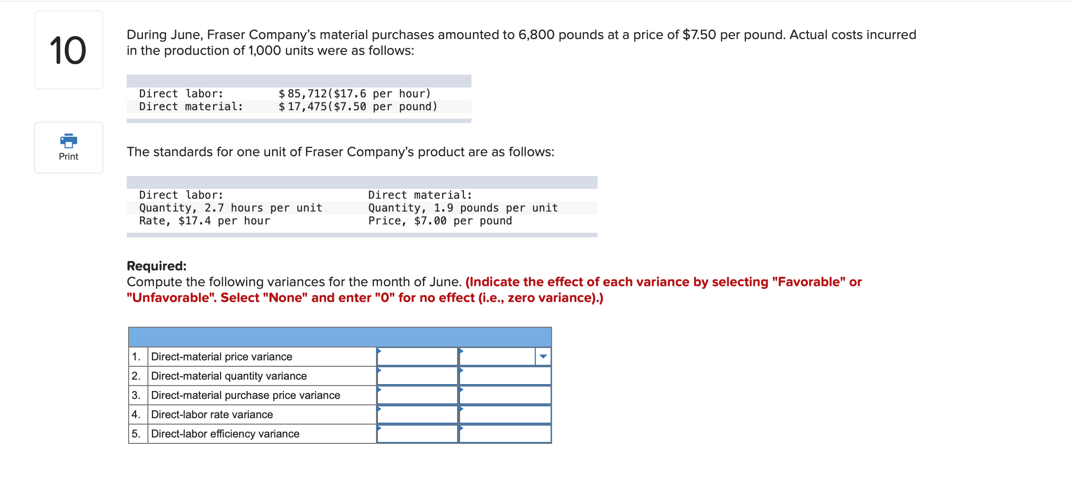 Solved During June, Fraser Company's material purchases | Chegg.com