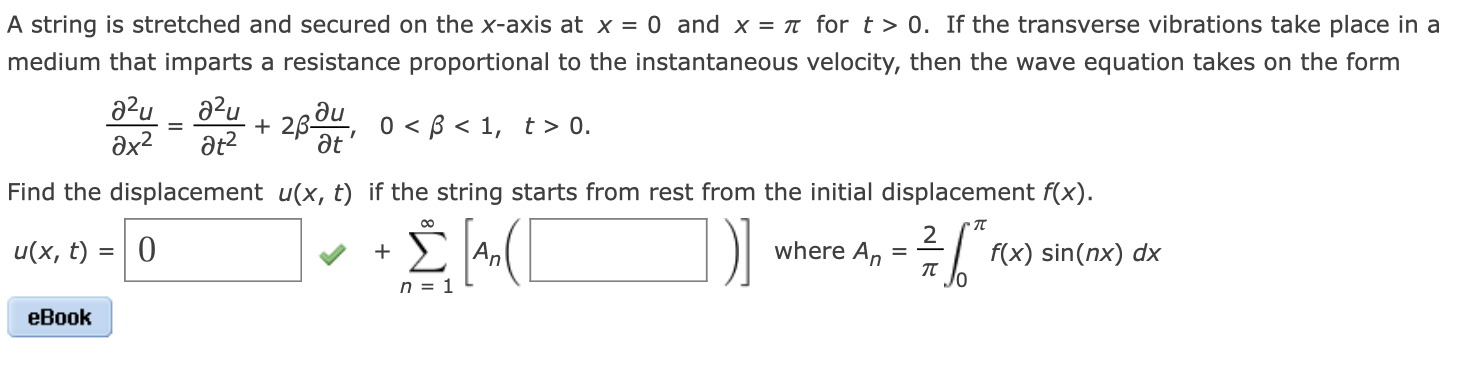 A string is stretched and secured on the x-axis at | Chegg.com