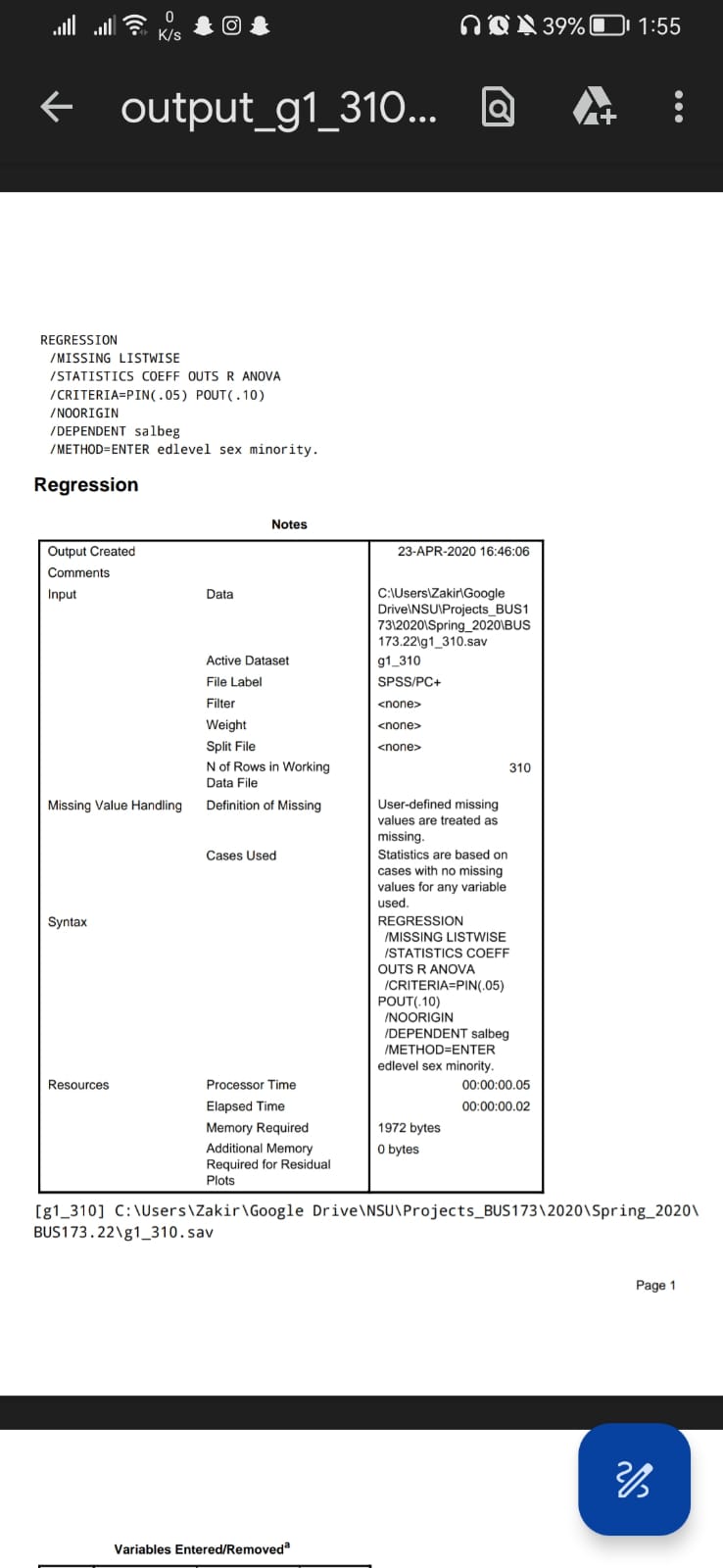 Solved REGRESSION /MISSING LISTWISE /STATISTICS COEFF OUTS R | Chegg.com Solved REGRESSION /MISSING LISTWISE /STATISTICS COEFF OUTS R | Chegg.com